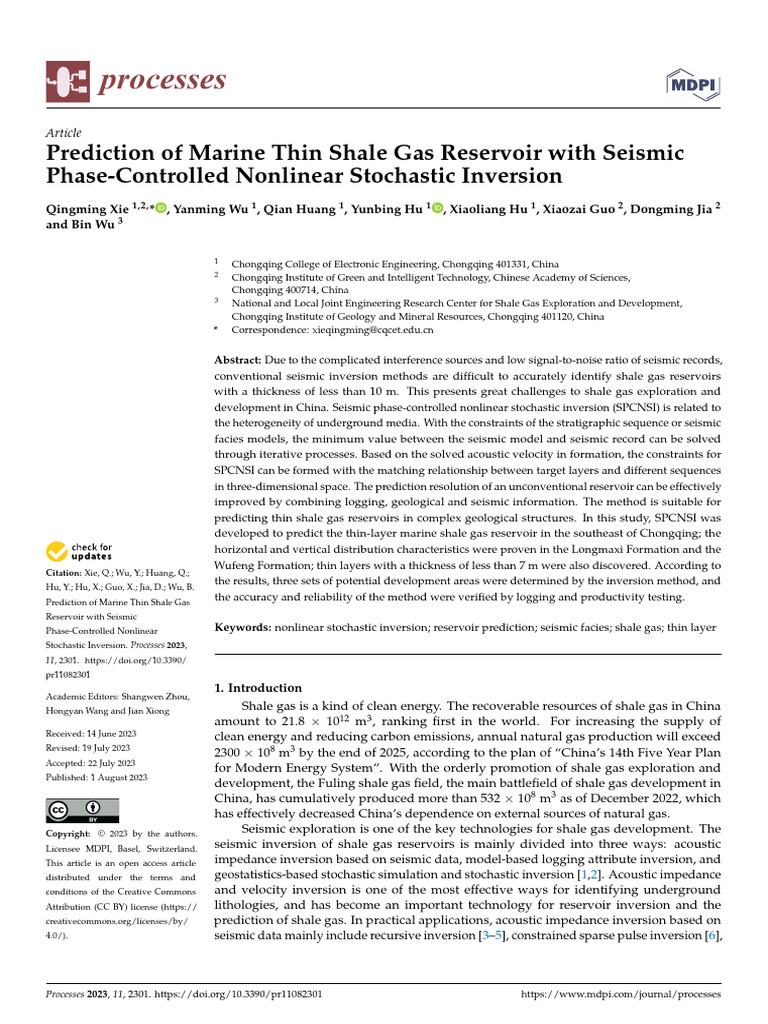 Prediction of Marine Thin Shale Gas Reservoir With | PDF | Inverse ...