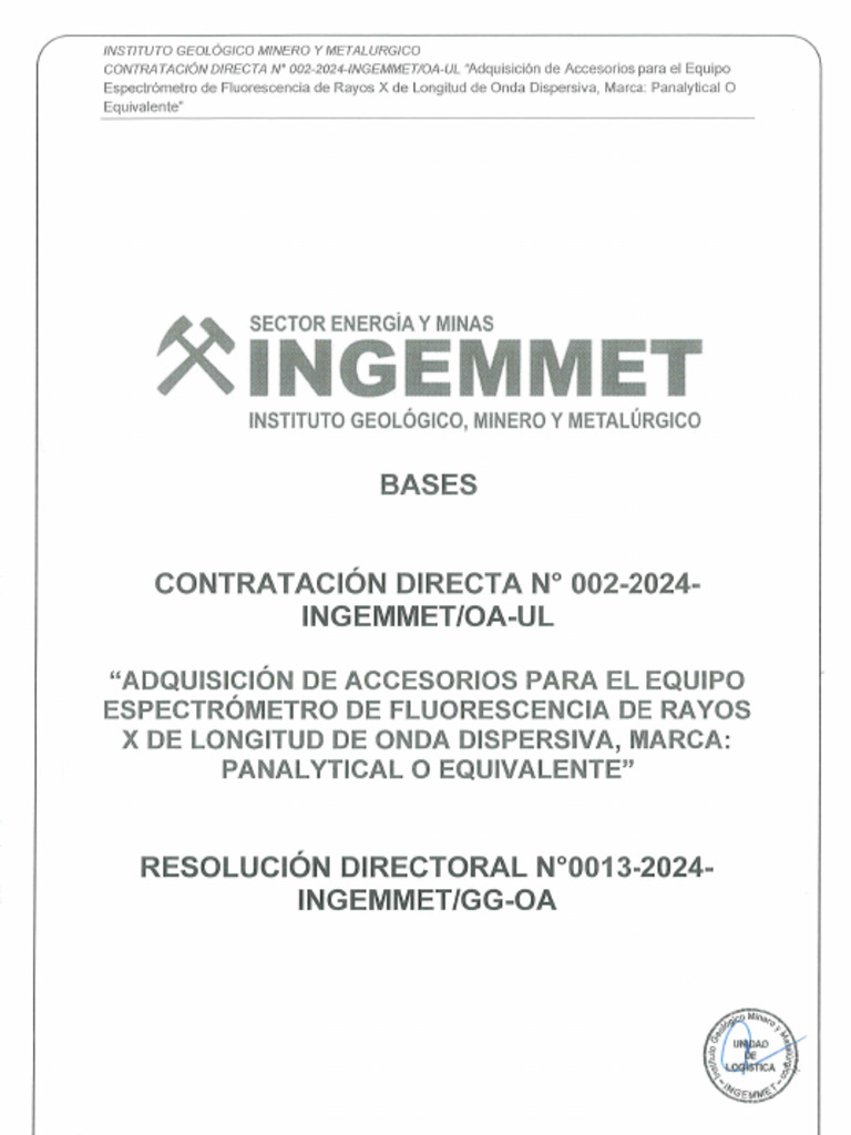 Directa Proc 2 2024 Ingemmet Oa Ul 1 | PDF