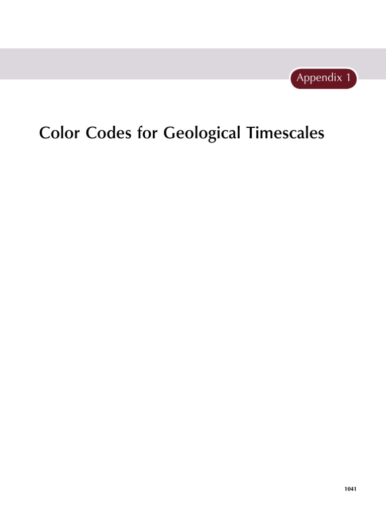 Appendix 1 Color Codes For Geological Timescales | PDF | Stratigraphy | Geology