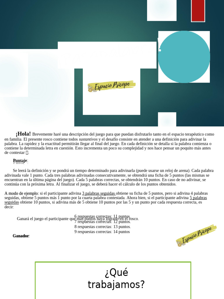 Rosco de Pasapalabra: Juego y Puntuación | PDF | Agua
