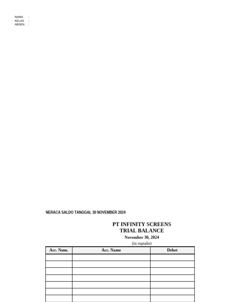 PT Infinity Screens Accounting Reports | PDF | Debits And Credits | Money