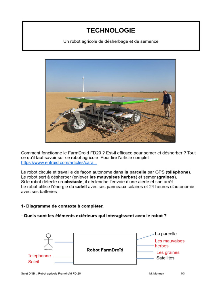 Robot FarmDroid FD20 : Semis et Désherbage | PDF | Robot | Robotique