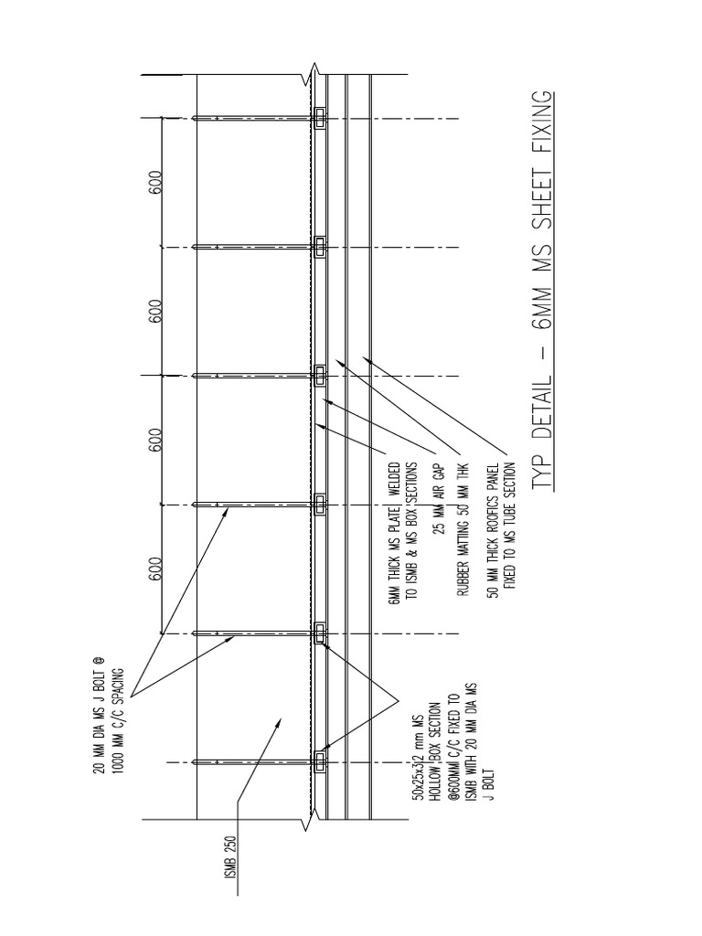 Baffle Wall 6mm THK Ms Plate Fixing Typical Detail | PDF