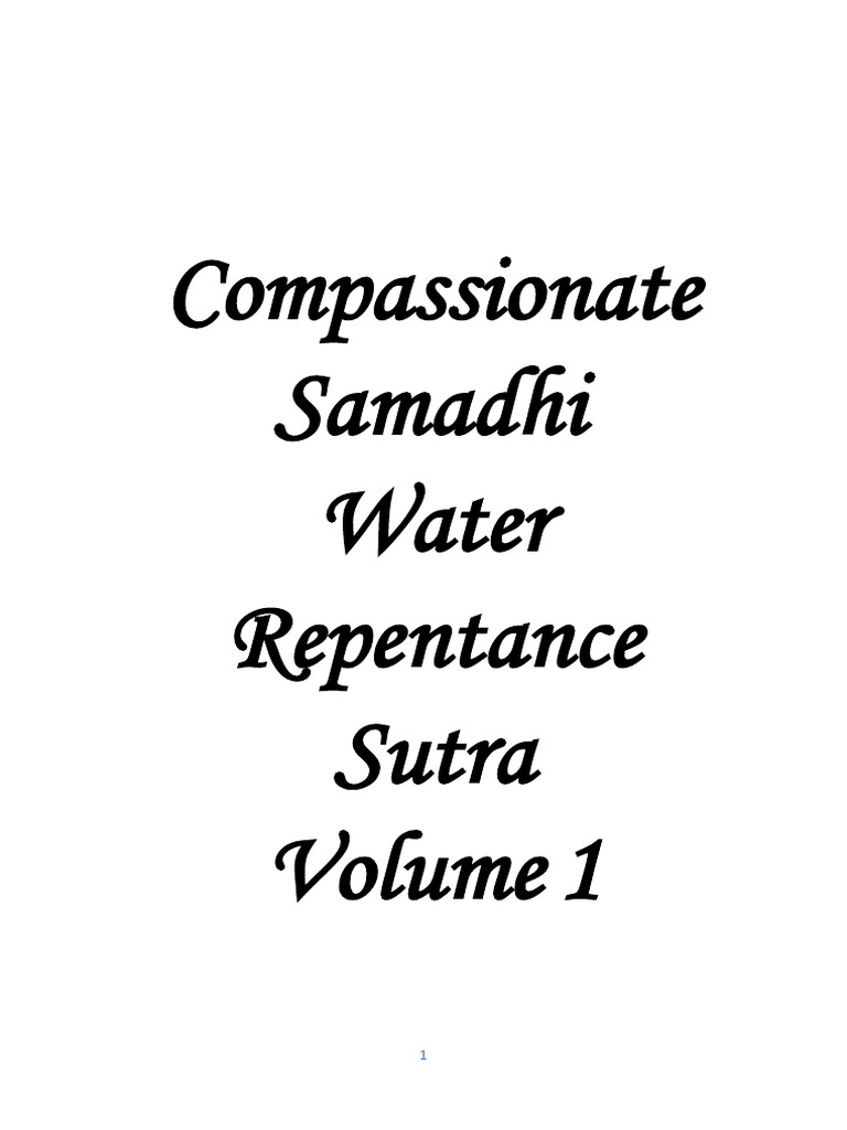 Compassionate Samadhi Water Repentance Sutra Volume 1 | PDF | Karma ...