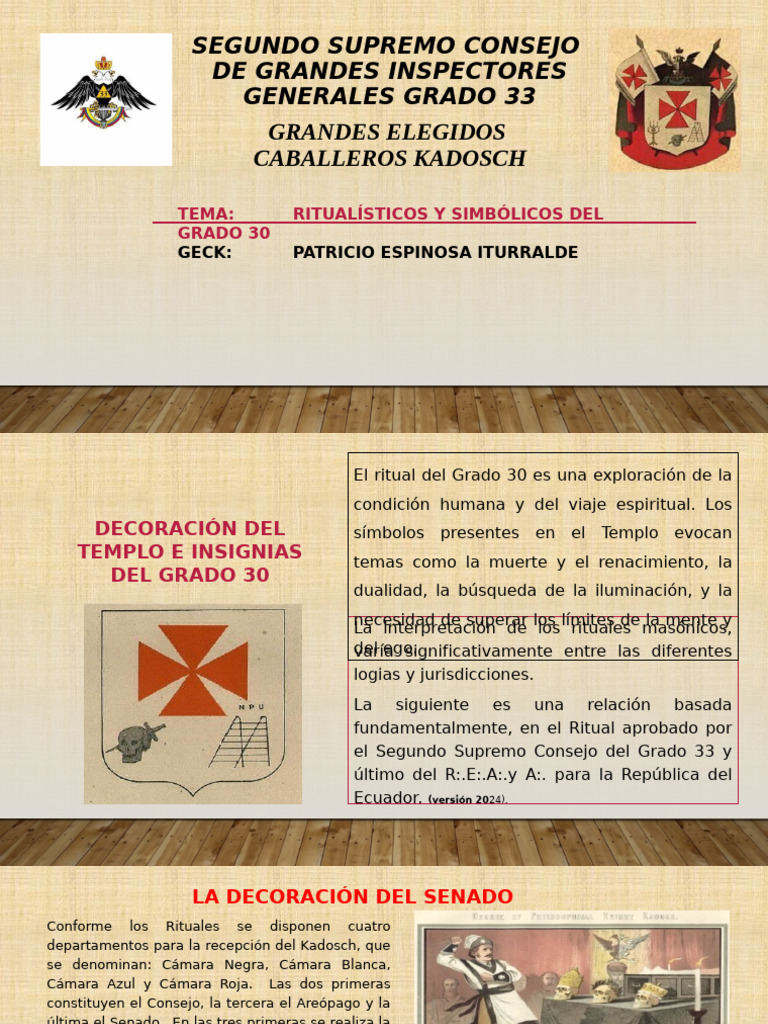 Ritual y símbolos del Grado 30 Kadosh | PDF | Caballeros templarios ...