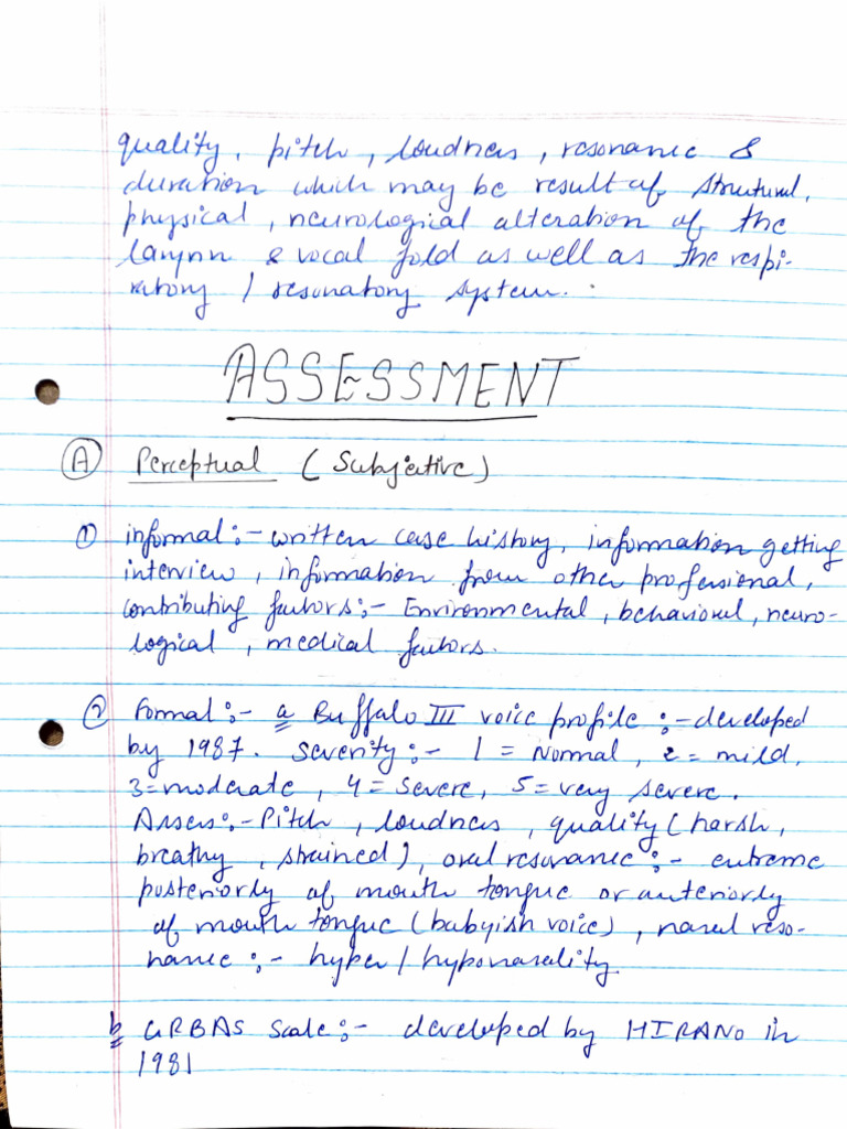 Assessment of Voice | PDF