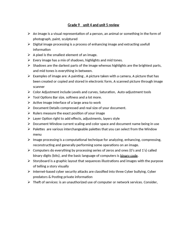 Grade 9 unit 4 and unit 5 review | PDF