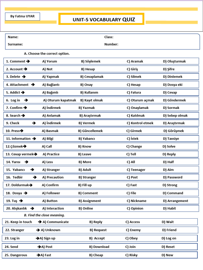 Unit 5 Vocabulary Quiz Answers | PDF | Software | Computing