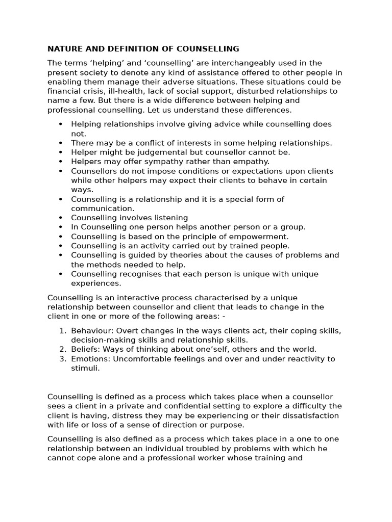 Counselling Process | PDF | Counseling Psychology | Psychotherapy