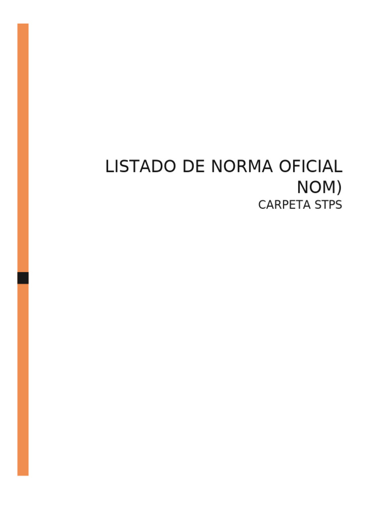 Listado de Conformacion de NOM de La Carpet STPS | PDF