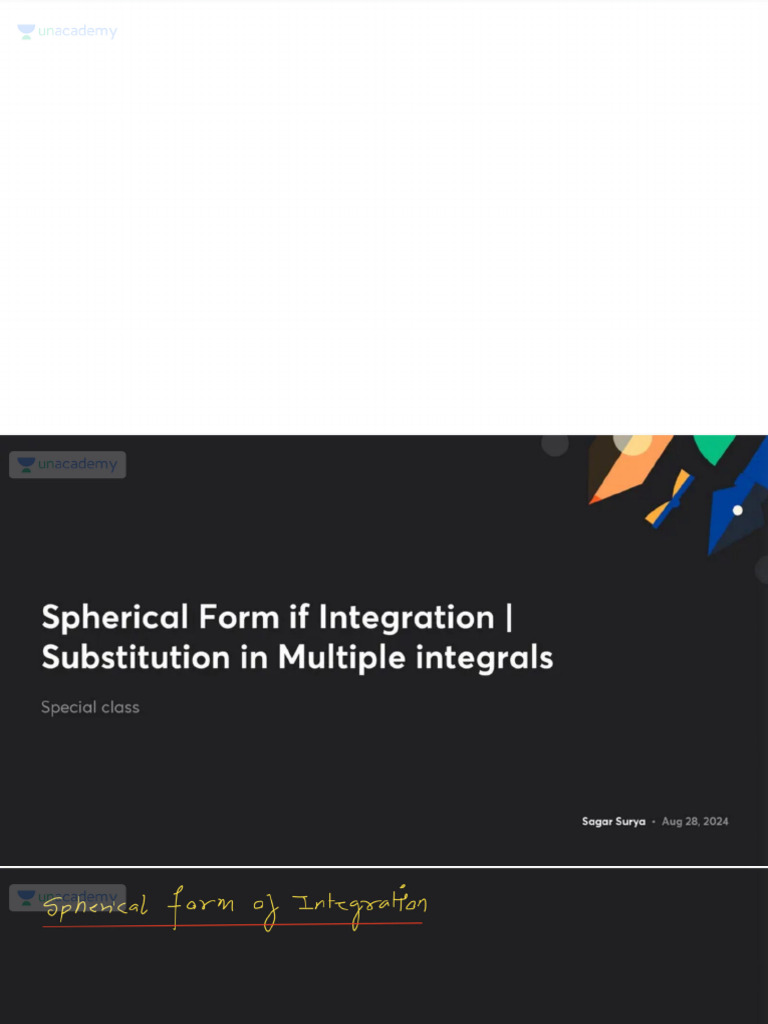 Spherical Form If Integration Substitution in Multiple Integrals With Anno | PDF