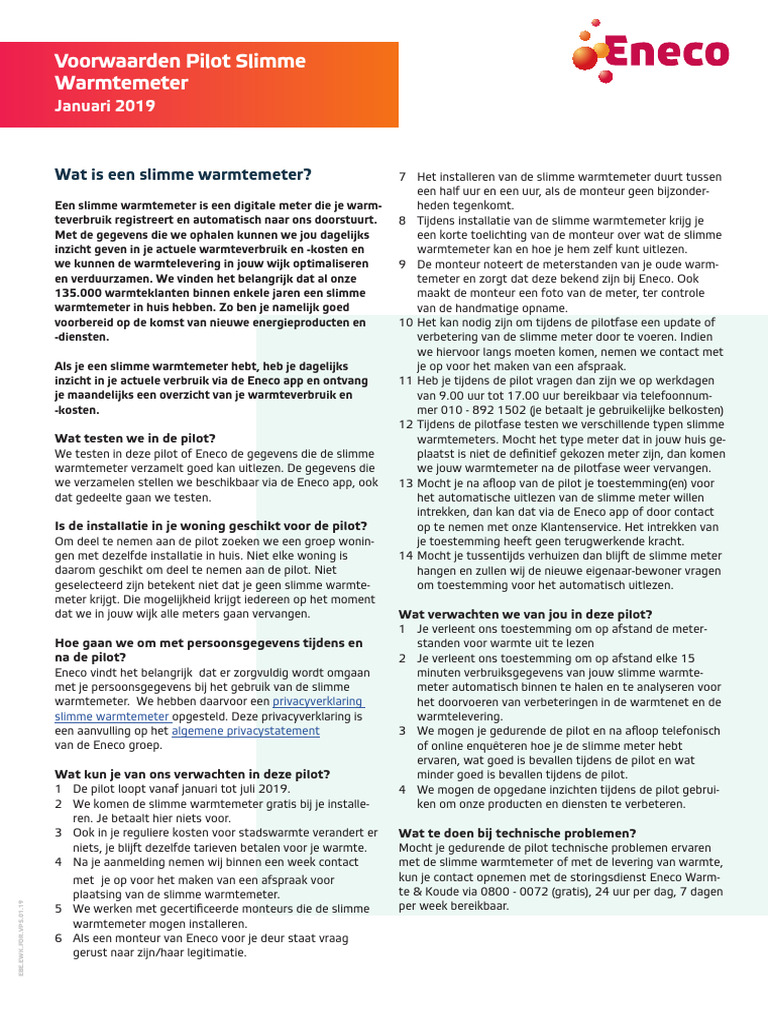 Voorwaarden Slimme Warmtemeter | PDF
