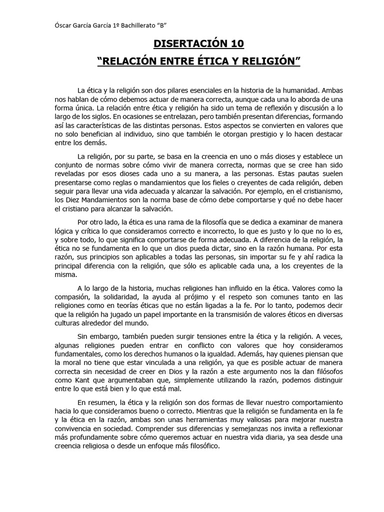 Ética y Religión: Conexiones y Diferencias | PDF | Fe | Moralidad
