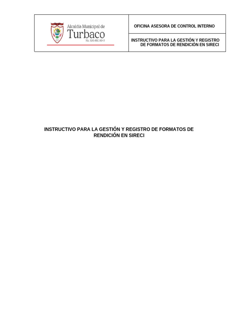 Instructivo de Formatos de Rendición - SIRECI | PDF | Responsabilidad ...