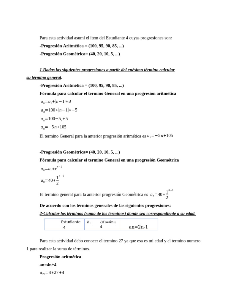 Progresiones - Calculo Diferencial | PDF | Matemáticas | Análisis matemático