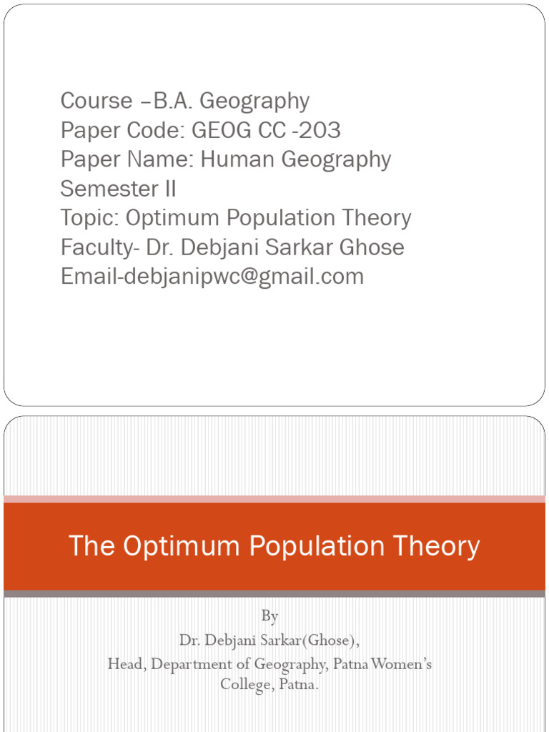 Understanding Optimum Population Theory | PDF | Income | Economies