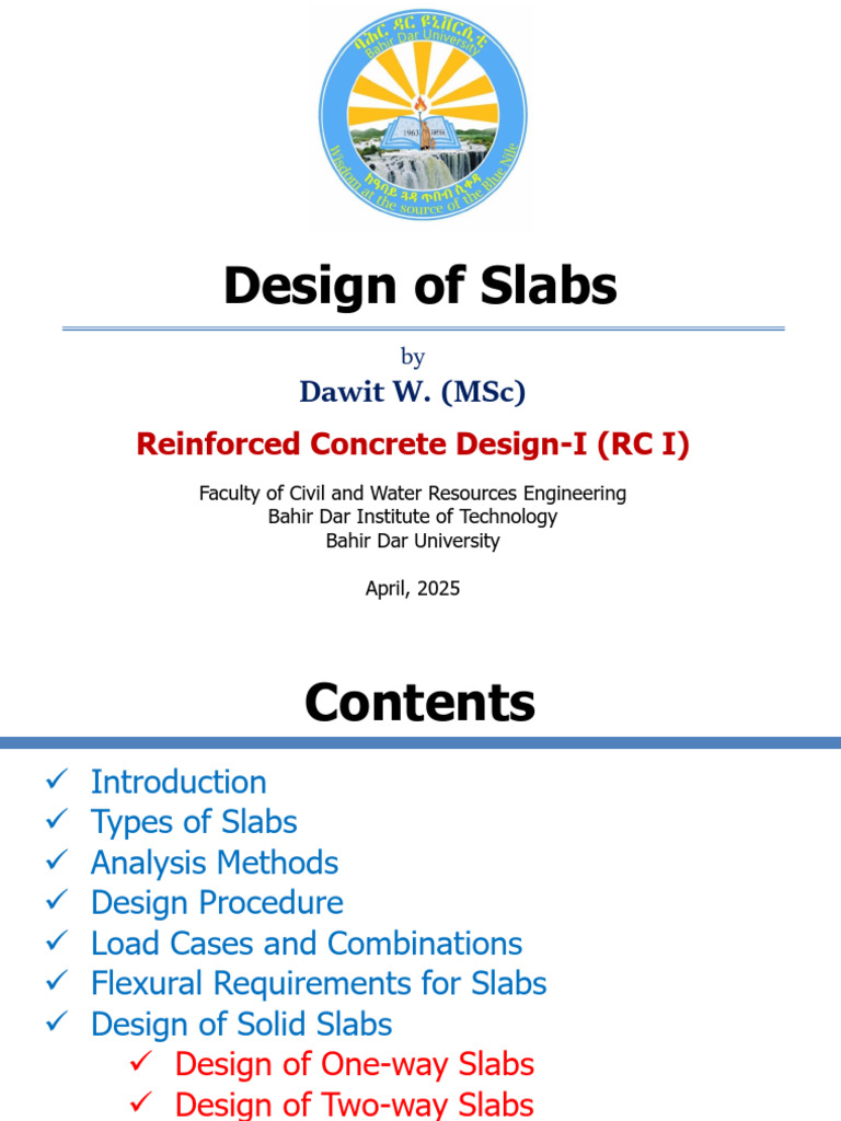 CEng3062 Chapter 4 Design of Slabs | PDF | Bending | Beam (Structure)