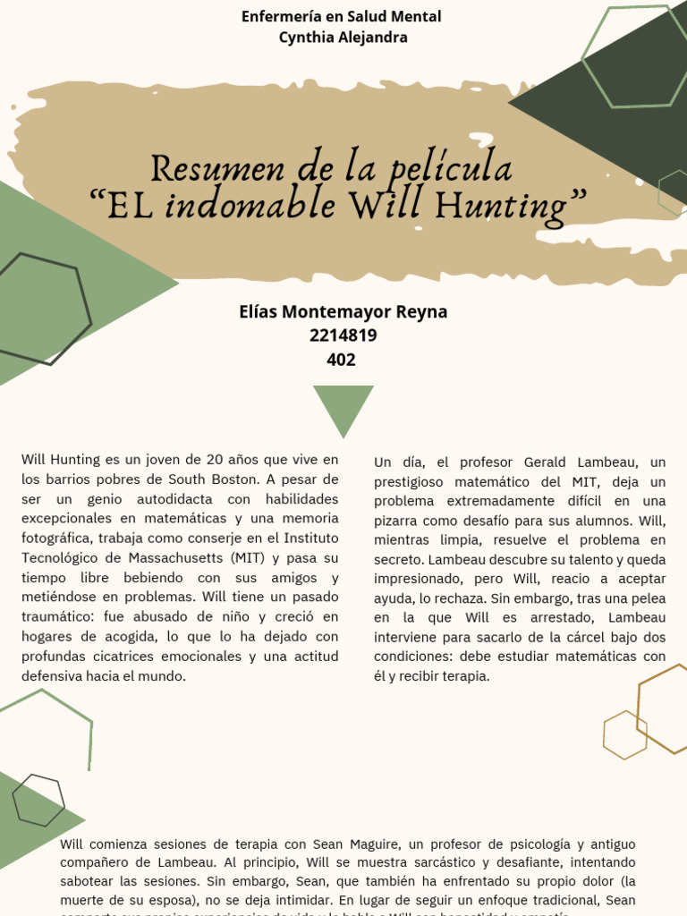 El Indomable Will Hunting | PDF | Sicología | Ciencias del comportamiento