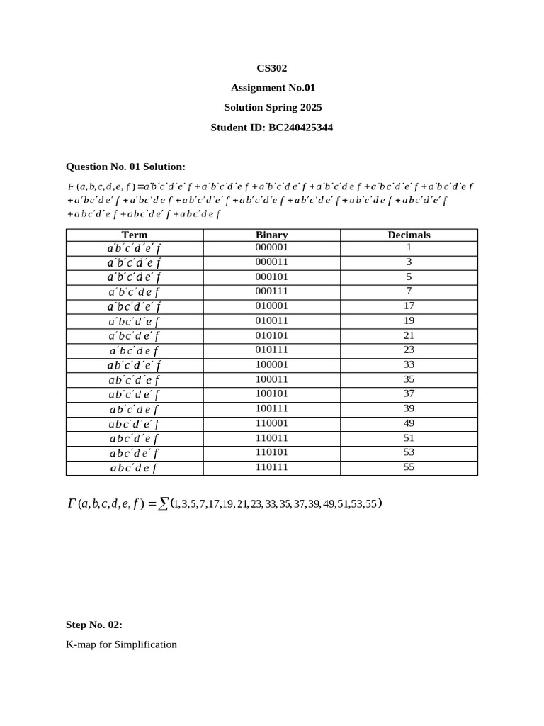 Spring 2025 - CS302 - 1 - BC240425344 | PDF | Theory Of Computation | Theoretical Computer Science