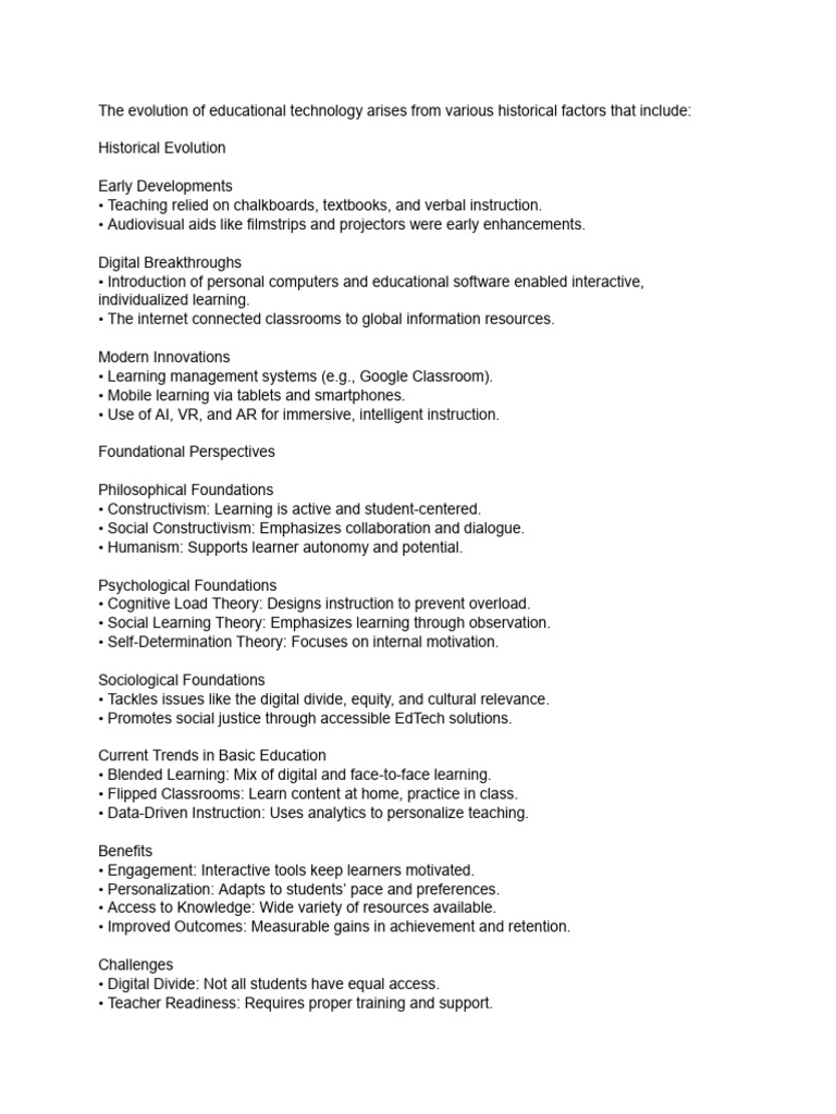 Evolution of Educational Technology | PDF | Educational Technology ...