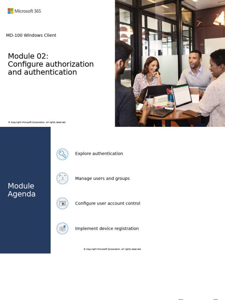 MD-100T00-ENU-PowerPoint_M02 | PDF | Active Directory | Microsoft Windows