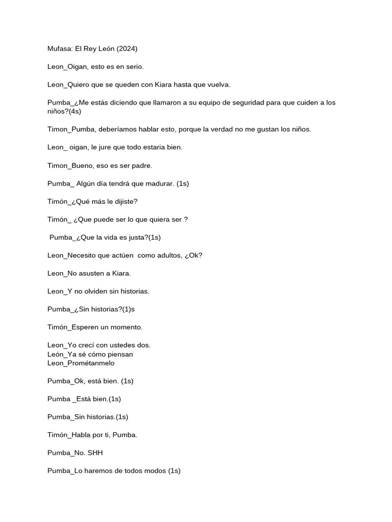 Mufasa-1 Corregido | PDF