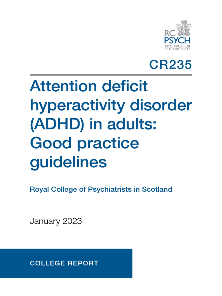 Cr235 Adhd in Adults Good Practice Guidance | PDF | Attention Deficit ...