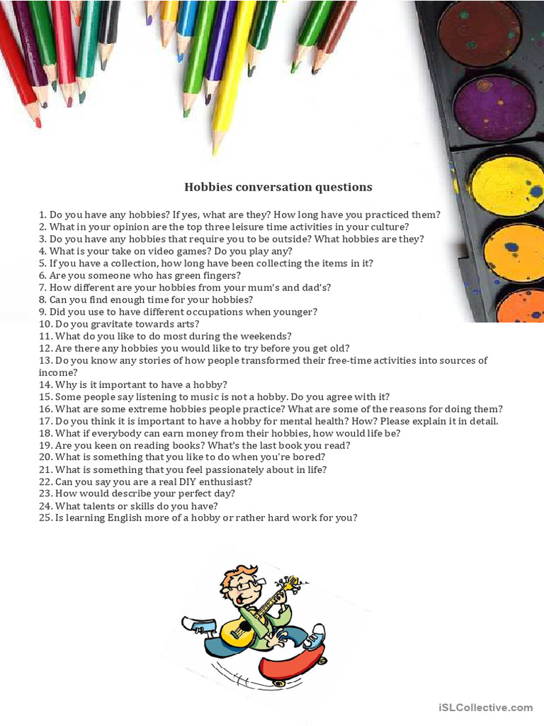Hobbies Conversation Questions | PDF