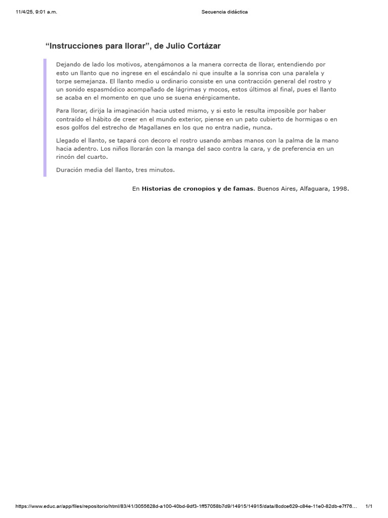 Instrucciones Para Llorar | PDF
