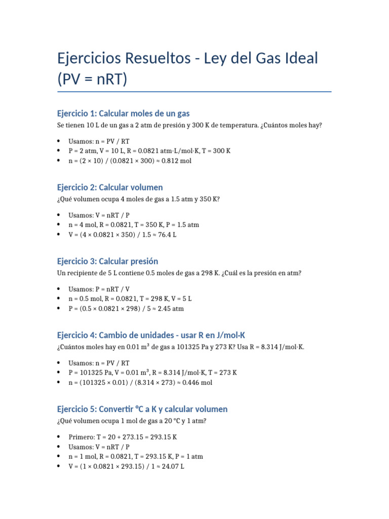 Ejercicios_Gases_Ideales | PDF