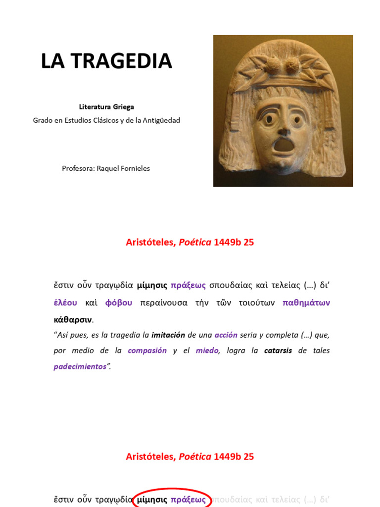 La Tragedia: Mímesis y Catarsis | PDF | Esquilo | Tragedia griega