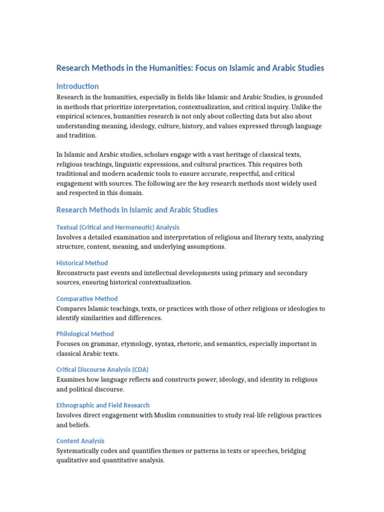 Islamic Research Methodologies Explained | PDF | Humanities | Semantics