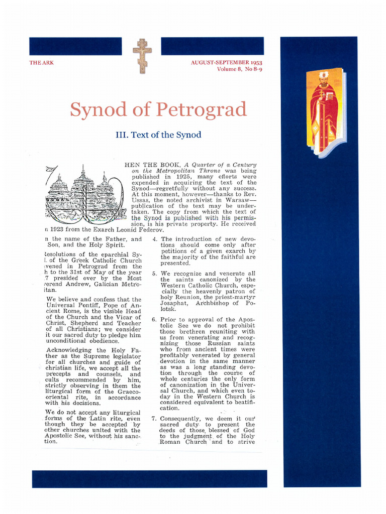Text of The Synod of Petrograd | PDF
