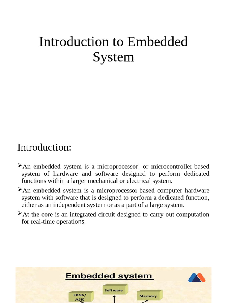 Introduction To Embedded System Final2 | PDF | Embedded System ...