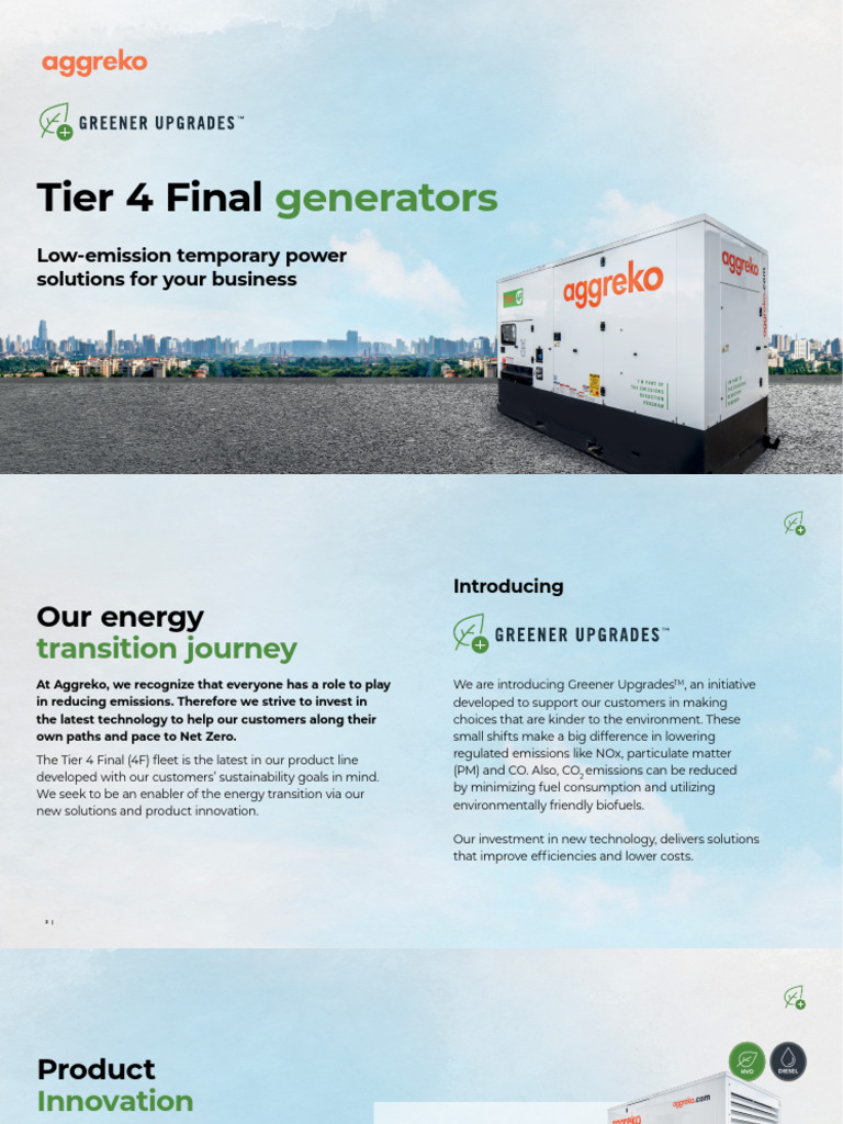 Aggreko Tier 4 Final Diesel Generators | PDF | Particulates | Air Pollution