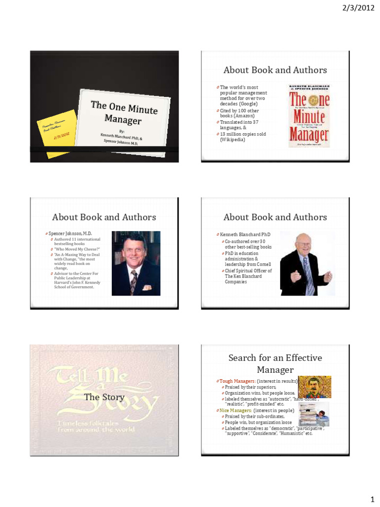 One Minute Manager: Key Management Secrets | PDF | Goal | Behavior