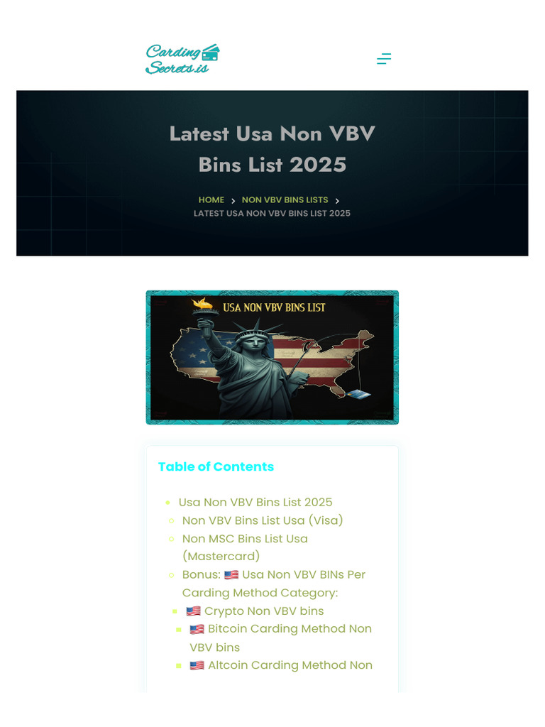 Latest Usa Non VBV Bins List 2025 - CardingSecrets | PDF | Credit Card ...