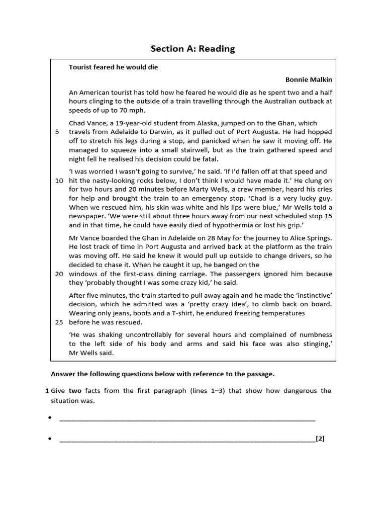 Grade 7 Practice Comprehension 1 | PDF
