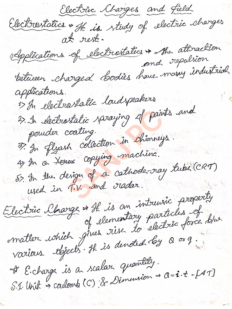 12 Physics Notes CH.01 | PDF
