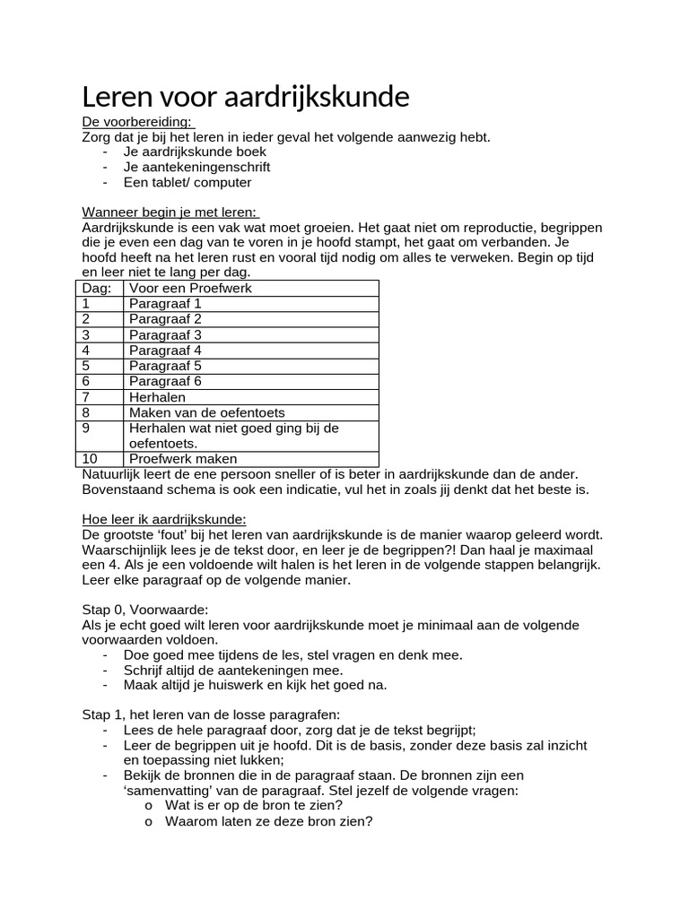 Leren Voor Aardrijkskunde | PDF