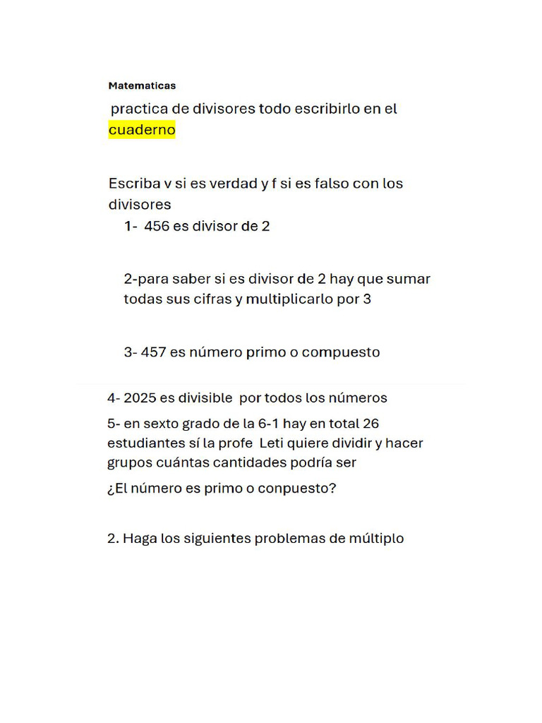 Practica para examen (#1 de Matematicas) | PDF