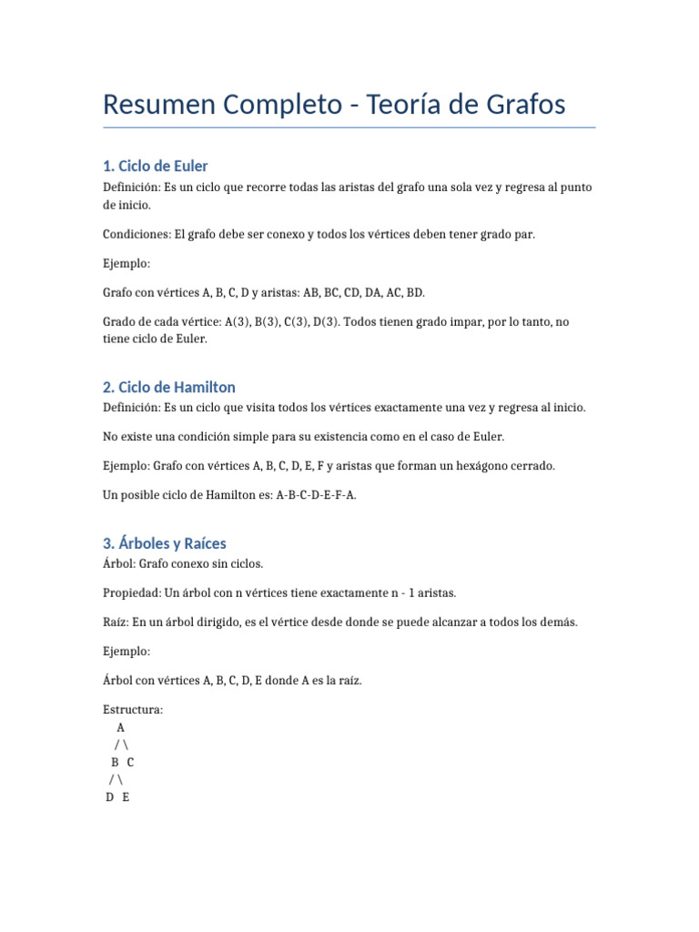 Resumen Completo Teoria de Grafos | PDF