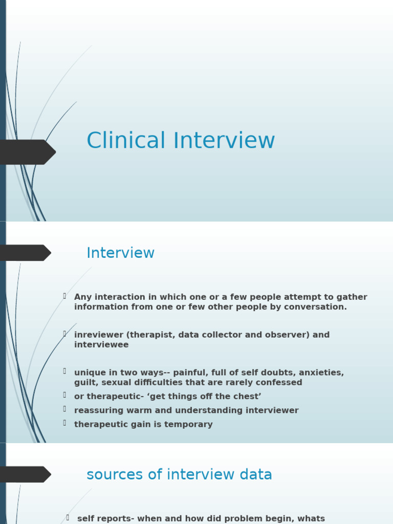 Clinical Interview | PDF
