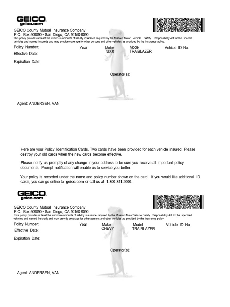 Copiar3 Geico Insurance 7892 23-79-86 | PDF | Insurance | Vehicles