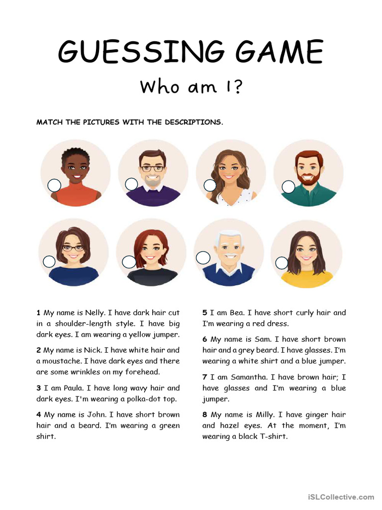 Guessing game - Who am I_ | PDF
