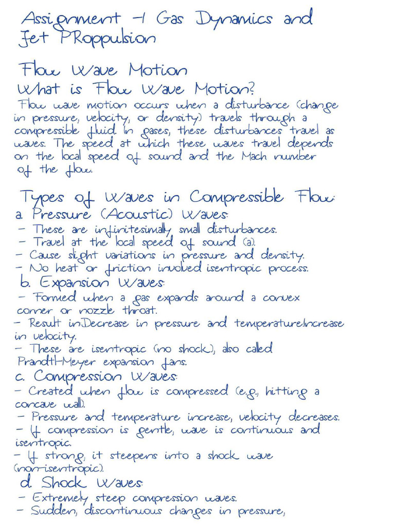Assignment Gas Dynamics | PDF