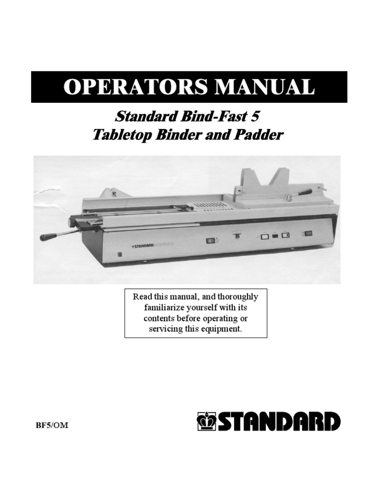 Bindfast5 Op Standard Binder | PDF | Bookbinding | Adhesive