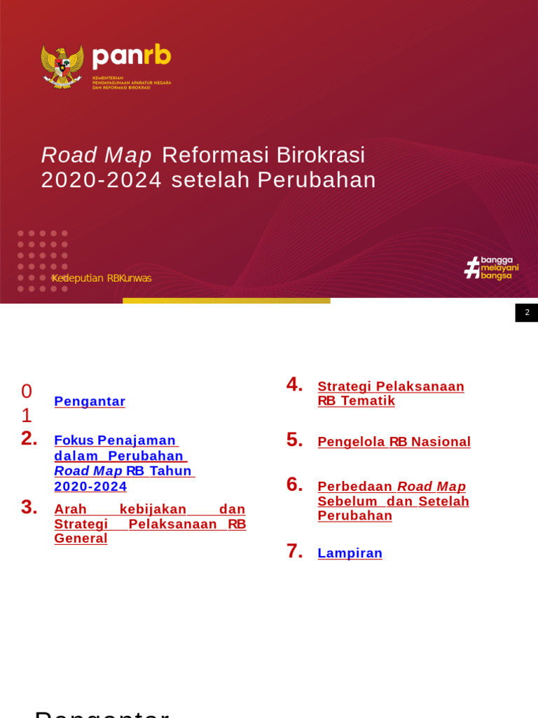 3 Perubahan Roadmap RB 2020-2024 HARI 1 | PDF