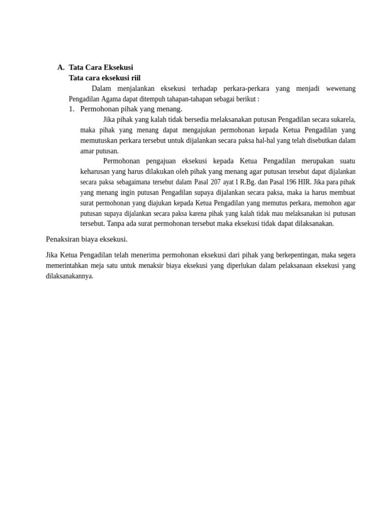 Pengertian Eksekusi | PDF