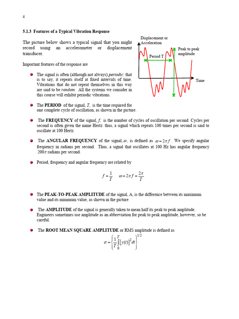 Vibration Response Features Explained | PDF | Frequency | Amplitude